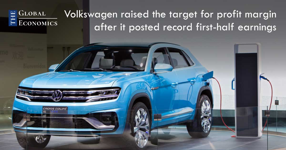 Volkswagen raised the target for profit margin after it posted record ...
