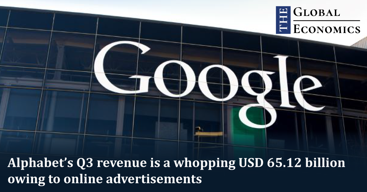 Alphabet’s Q3 revenue is a whopping USD 65.12 billion owing to online ...